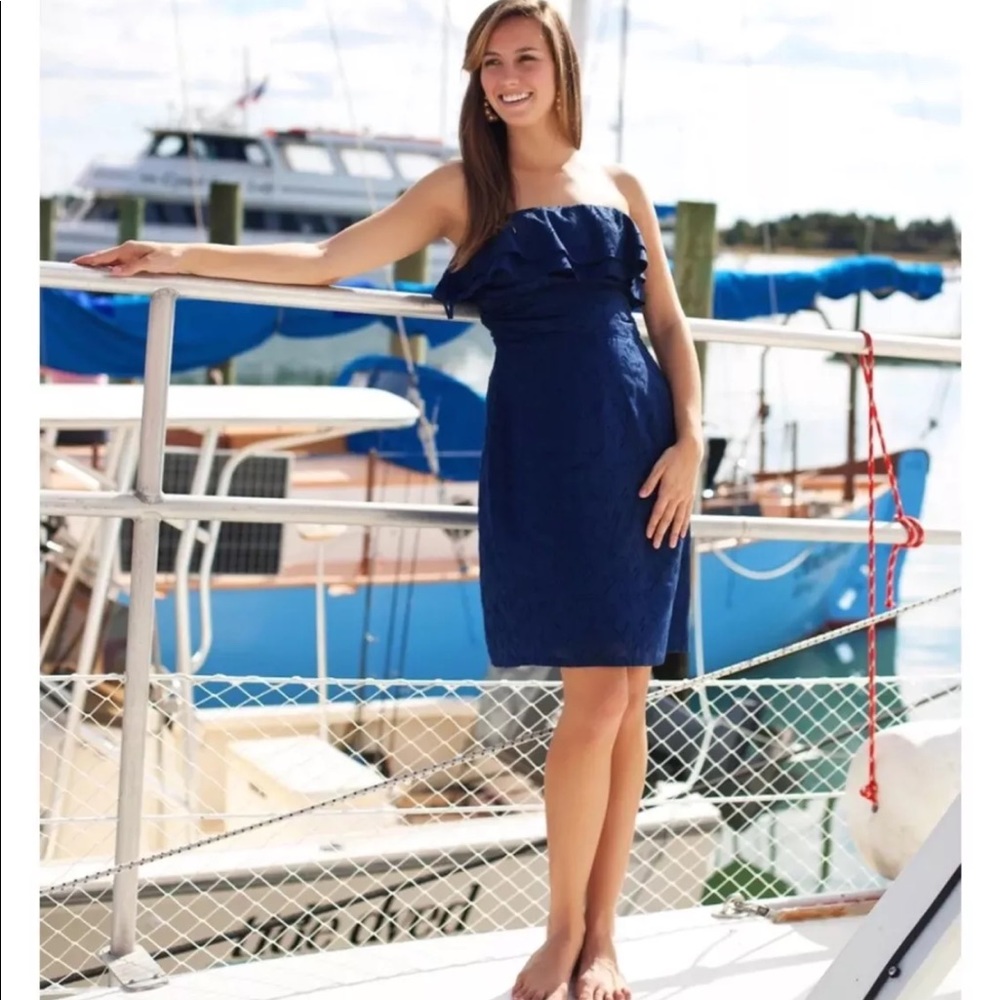 Southern Frock Summer Soiree Blue Ruffle Dress - Gem